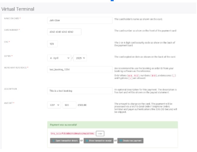 Virtuelles Terminal - Payyo-Unterstützung